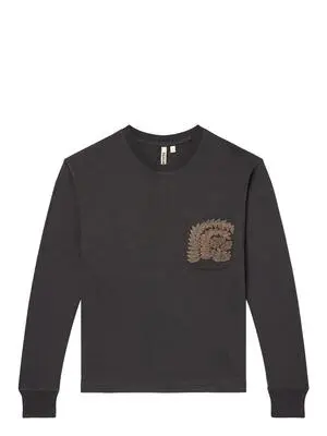 KARTIK RESEARCH Kartik Research - Paisley Embroidered Cotton-Jersey T-Shirt - Men - Black - S