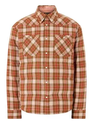 Visvim Kerchief Checked Wool And Linen-blend Down Jacket - Red