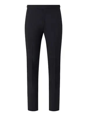 Paul Smith Straight-leg Satin-trimmed Wool And Mohair-blend Tuxedo Trousers - Black