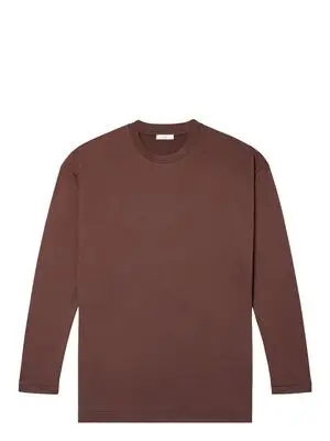 ATON Cotton-jersey T-shirt - Brown