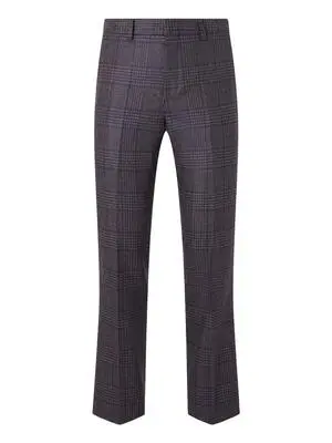 Paul Smith Brierley Slim-fit Houndstooth Wool And Silk-blend Trousers - Blue