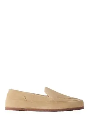 Mulo Suede Loafers - Beige