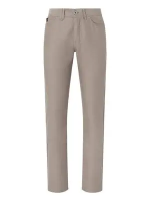 Brioni Straight-leg Cotton-moleskin Trousers - Neutrals