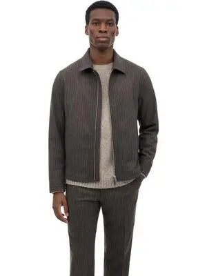 Tiger Of Sweden Barnaby C Pinstripe Shirt Jacket - Mud