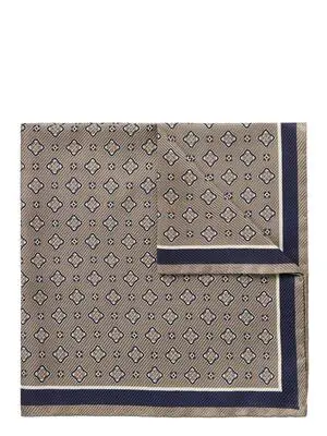 Tiger Of Sweden Quadra Printed Silk Handkerchief - Clay