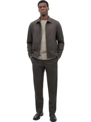 Tiger Of Sweden Tense A Pinstripe Wool Trousers - Mud