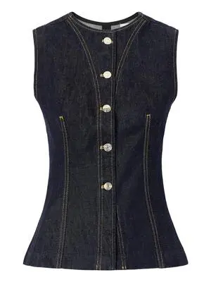 FRAME The Form Denim Vest Blue