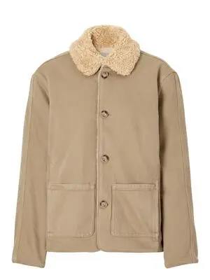 Still Here Townes Reversible Plush And Denim Jacket - Brown