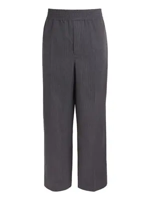 Jacquemus Virgin Wool Stripe Miami Trousers - Grey