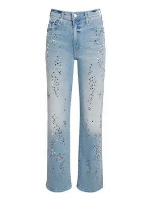 MOTHER Embellished The Kick It Straight Jeans