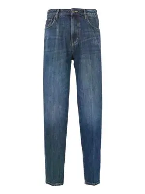 Emporio Armani Logo-patch Straight-leg Jeans - Blue