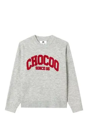 CHOCOOLATE Logo-patch Crew-neck Sweater - Grey