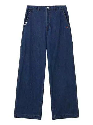 CHOCOOLATE Logo-print Wide-leg Jeans - Blue
