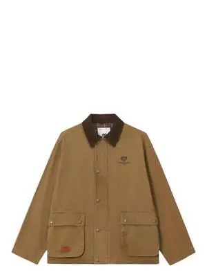 CHOCOOLATE Corduroy-collar Logo-print Jacket - Neutrals