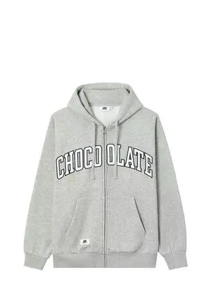 CHOCOOLATE Logo-appliqué Zip-up Hoodie - Grey