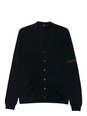 Gucci Web Stripe Cardigan - Blue