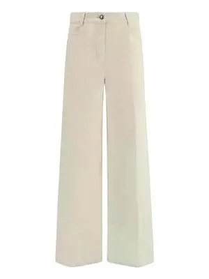 FORTE_FORTE Flocked Wide-leg Jeans - Neutrals