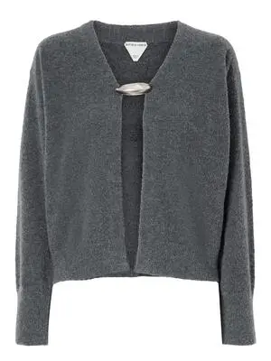 Bottega Veneta Embellished Cashmere, Wool And Silk-blend Cardigan - Gray