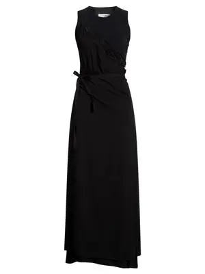 MAISON MARGIELA Sleeveless Lace-paneled Dress - Black
