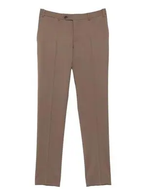 Canali Pressed-crease Tailored Trousers - Brown