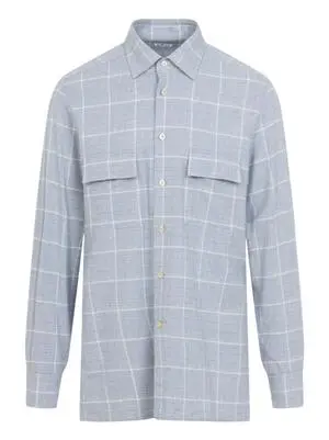 Kiton Check-pattern Flap-pocket Shirt Gray