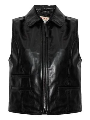 Marni Leather Zip-front Vest - No