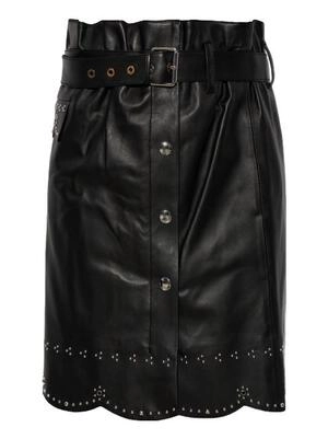 MARNI Marni Studded Belted Leather Skirt