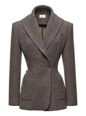 Magda Butrym Double-breasted Shawl-collar Blazer - Grey