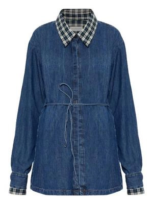 Dries Van Noten Wrap Denim Shirt - Blue