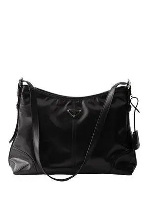 Prada Aimee Large Leather Shoulder Bag - Black