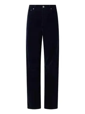 Citizens Of Humanity Miro Long Cotton-corduroy Mid-rise Barrel-leg Pants - Blue