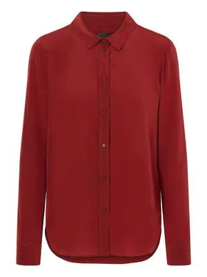 NILI LOTAN Gaia Silk-crepe De Chine Shirt - Red