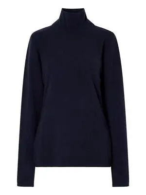 Tove Open-back Wool And Cashmere-blend Turtleneck Sweater - Blue