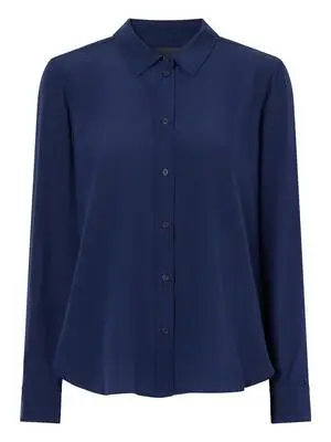 NILI LOTAN Gaia Silk-crepe De Chine Shirt - Blue