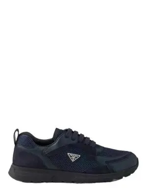 Prada Prax Leather And Fabric Sneakers Blue