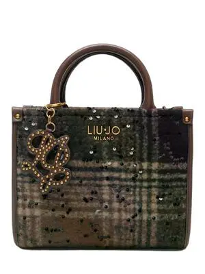 LIU JO Sequin-embellished Check-pattern Tote Bag
