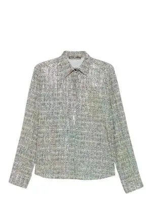 Ermanno Scervino Sequin-embellished Herringbone Shirt - Black