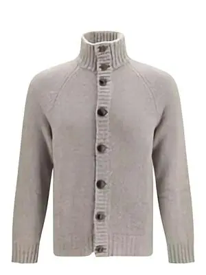 Brunello Cucinelli High-neck Raglan-sleeve Cardigan - Grey