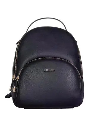Liu Jo Grained-effect Logo-plaque Backpack - Black