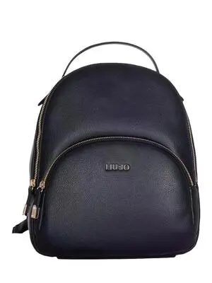 Liu Jo Grained-effect Logo-plaque Backpack - Black