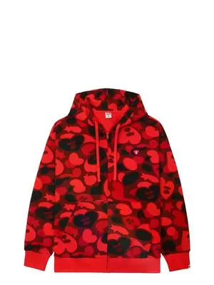 AAPE BY *A BATHING APE Heart-camo Zip-up Hoodie - Red