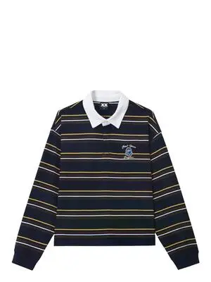 FINGERCROXX Striped Long-sleeve Polo Shirt