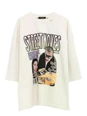 WILLY CHAVARRIA Street Moves Bufallo Graphic-print Distressed T-shirt - Neutrals
