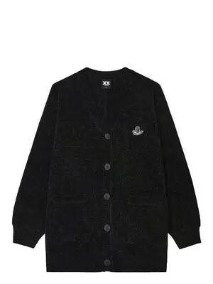 FINGERCROXX Logo-patch V-neck Cardigan - Black