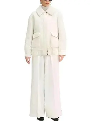 ERMANNO FIRENZE Embroidered Corduroy Jacket - Neutrals
