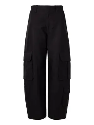 AGOLDE Ambika Utility Cotton-sateen Barrel-leg Pants - Black