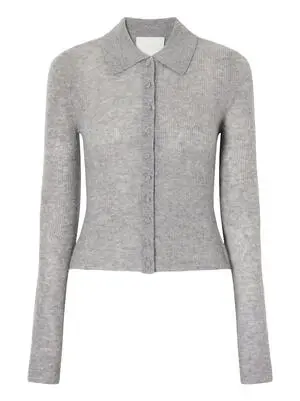 Citizens Of Humanity Paloma Ribbed Cashmere And Wool-blend Cardigan Gray