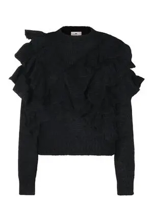 Elisabetta Franchi Knit Ruffled Jumper - Black