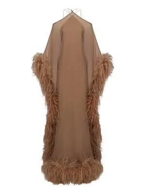 TALLER MARMO Feathered Sza Sza Spirito Kaftan - Camel