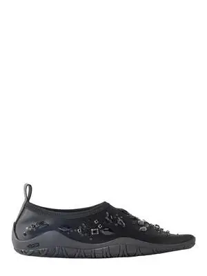 JIL SANDER Elbe Embellished Satin Slip-ons - Black
